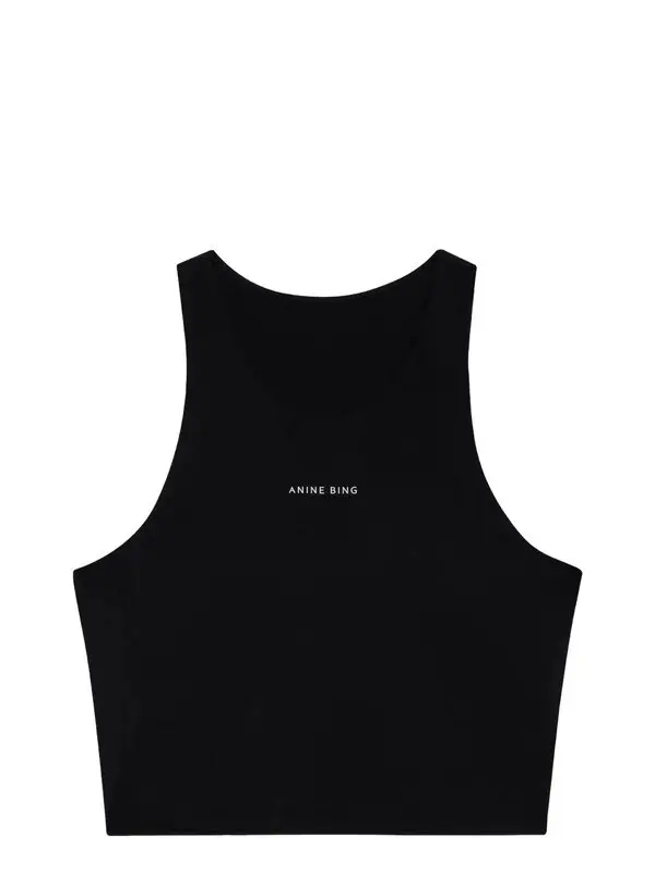 ANINE BING Elina Logo-print Sports Bra - Black