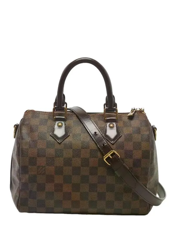 LOUIS VUITTON 2014 Speedy Bandoulière 25 Damier Ebene Tote Bag - Brown