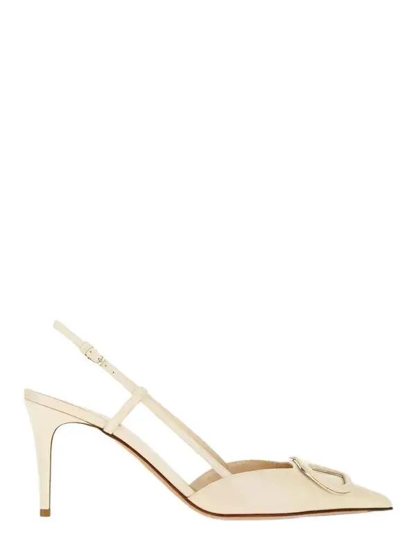 Valentino Garavani Vlogo Signature Patent Leather Slingback Pump 80mm - Neutrals