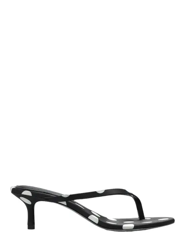 BLACK SUEDE STUDIO Tash Polka-dot Satin Sandals - Black