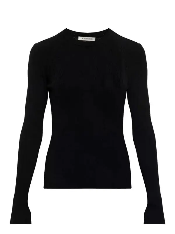 BY MALENE BIRGER Mariella Ribbed-knit Top - Black