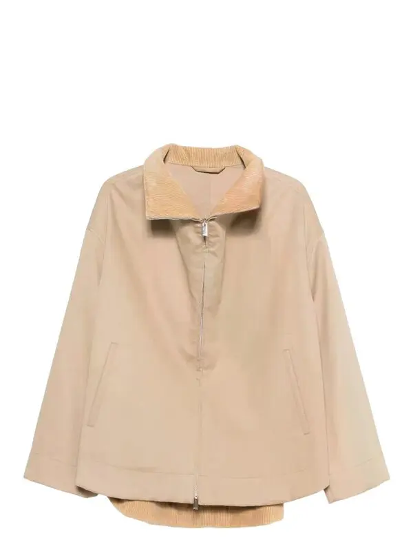 TOTEME Corduroy-collar Zip-up Jacket - Neutrals