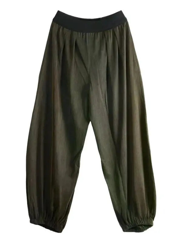 CORTANA Espera Pleated Elasticated-cuff Trousers - Brown