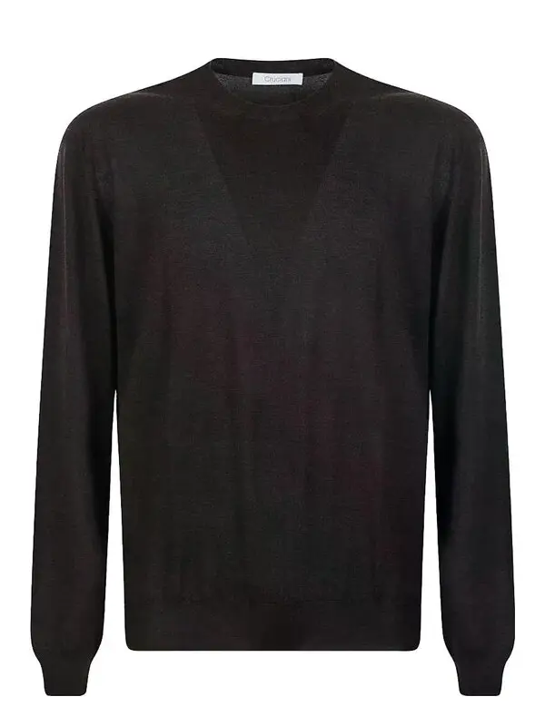 CRUCIANI Crew-neck Knitted Sweater - Brown
