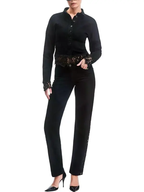 OW Eldora Lace-trim Shirt - Black