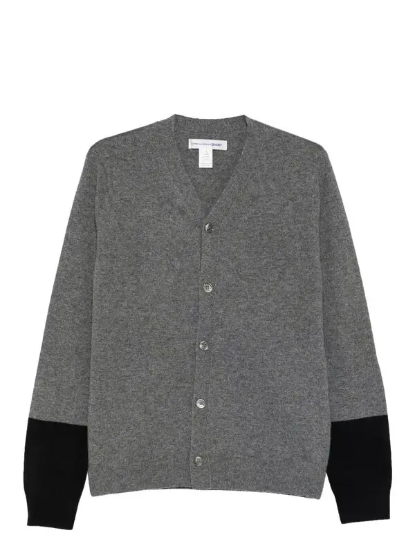 Comme Des Garçons Colour-block Cardigan - Grey