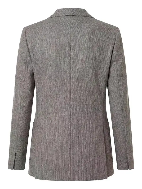 Tagliatore Herringbone-pattern Single-breasted Blazer - Grey