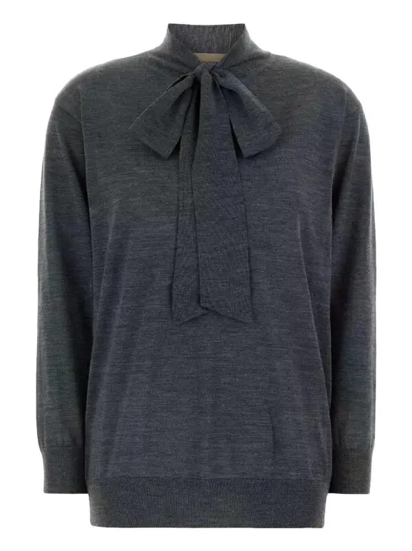 Valentino Garavani Bow-detail Sweater - Grey