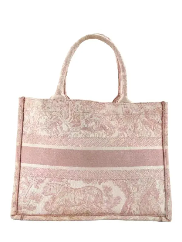 Dior Book Embroidered Canvas Medium Tote Bag - Pink