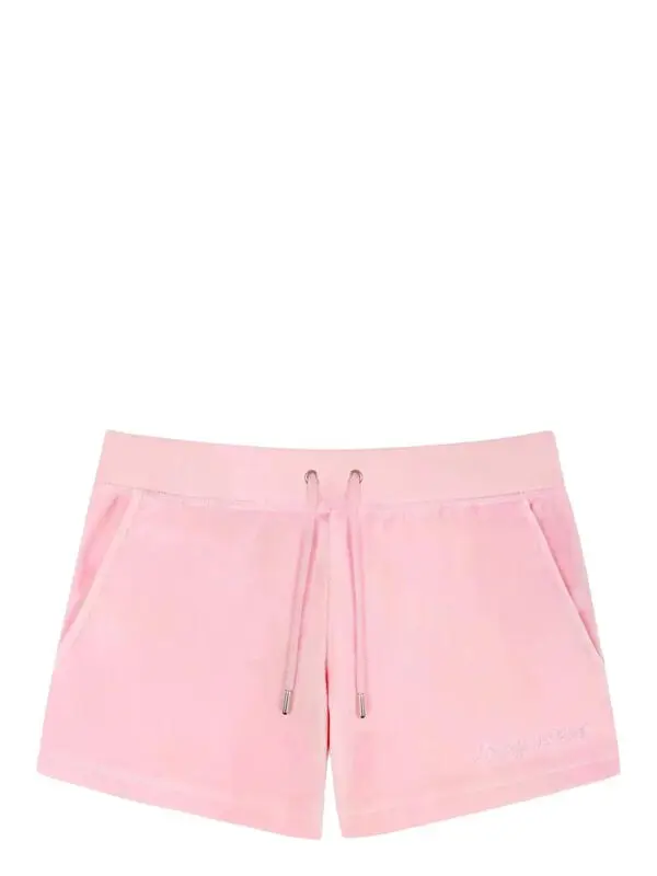 Sporty & Rich Signature Logo Krystal Logo-embellished Track Shorts - Pink