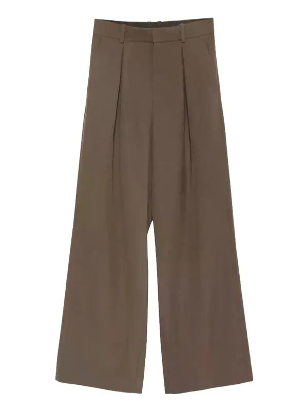 MAISON MARGIELA Pleated Wide-leg Trousers - Brown