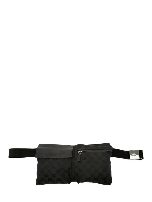Gucci 2000-2015 Gg Canvas Double Pocket Belt Bag - Black