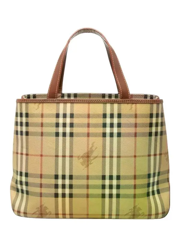 Burberry 2000-2017 Haymarket Check Coated Canvas Tote Bag - Neutrals