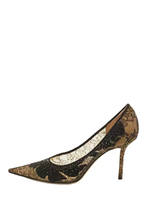 JIMMY CHOO Love Lace Heeled Pumps - Black