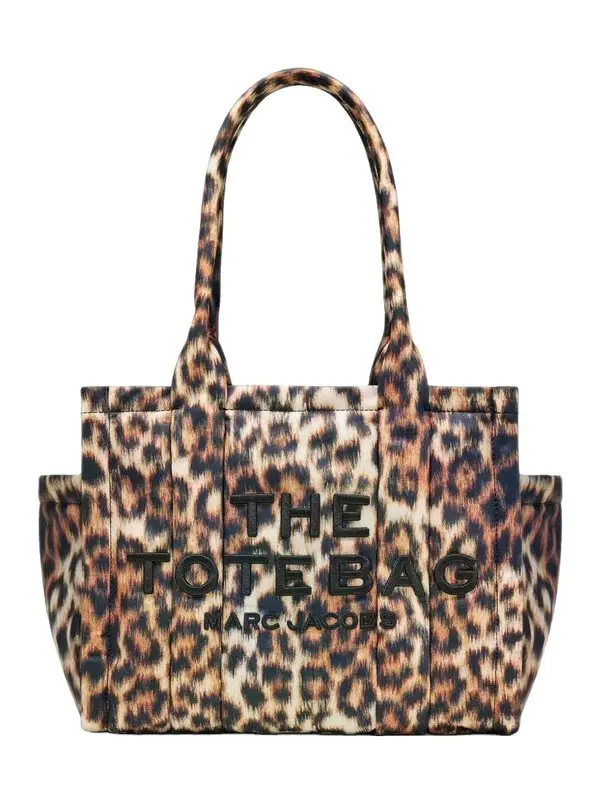 Marc Jacobs Medium Tote Bag In Leopard Puffy Nylon - Brown