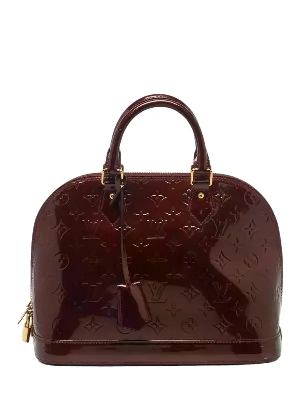 LOUIS VUITTON Alma Pm Monogram Vernis Leather Tote Bag - Red