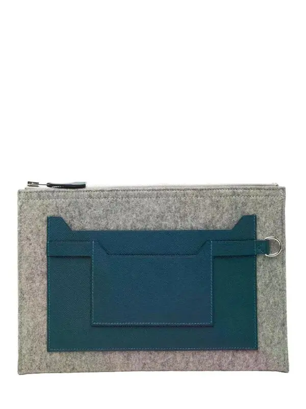 Hermès 2017 Epsom And Felt Toodoo 29 Clutch Bag - Blue