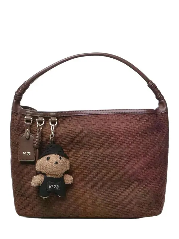 V°73 Woven-effect Charm-detail Shoulder Bag - Brown