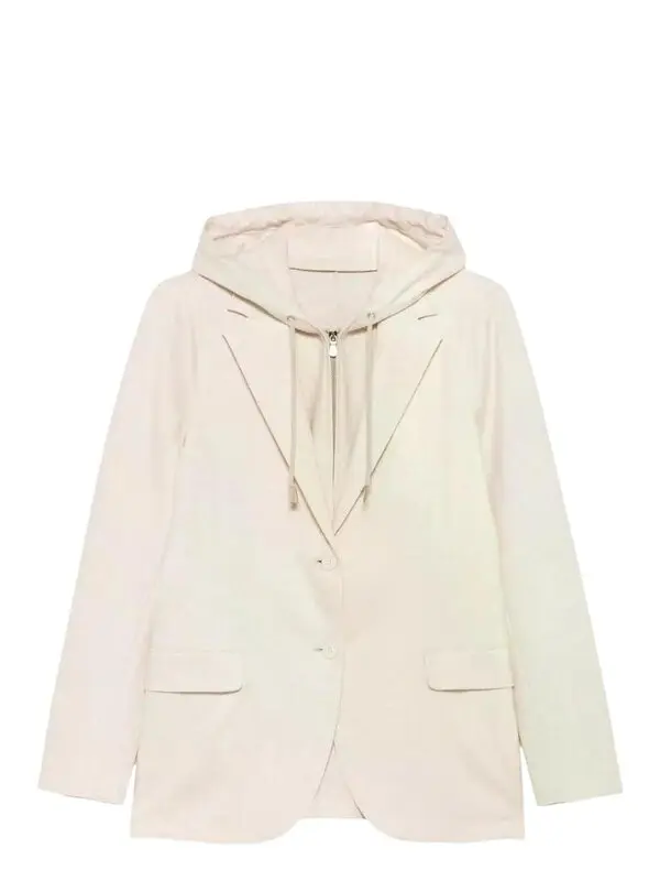 Eleventy Hooded Button-fastening Blazer - Neutrals