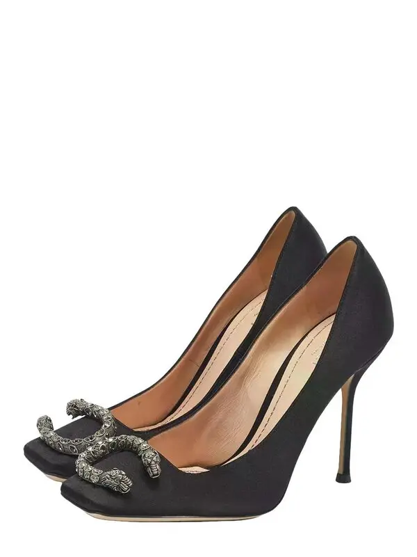 Gucci Dionysus Square-toe Pumps - Black