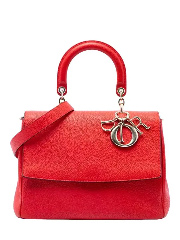 Dior 2015 Medium Leather Be Flap Satchel - Red