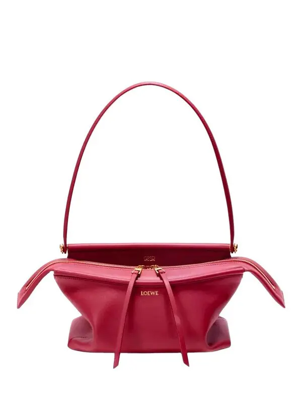Loewe Small Whisker Logo-print Calfskin Tote Bag - Red