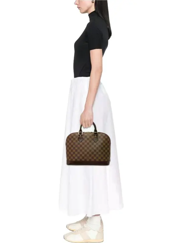 LOUIS VUITTON 2003 Damier Ebene Alma Pm Handbag - Brown