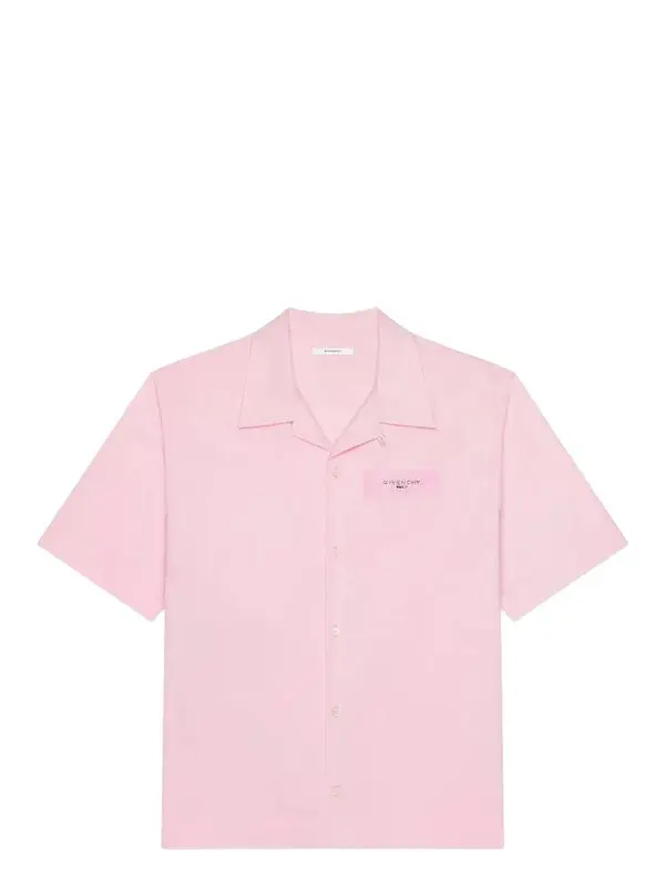 Givenchy Shirt In Poplin With Paris Paint Print - Pink