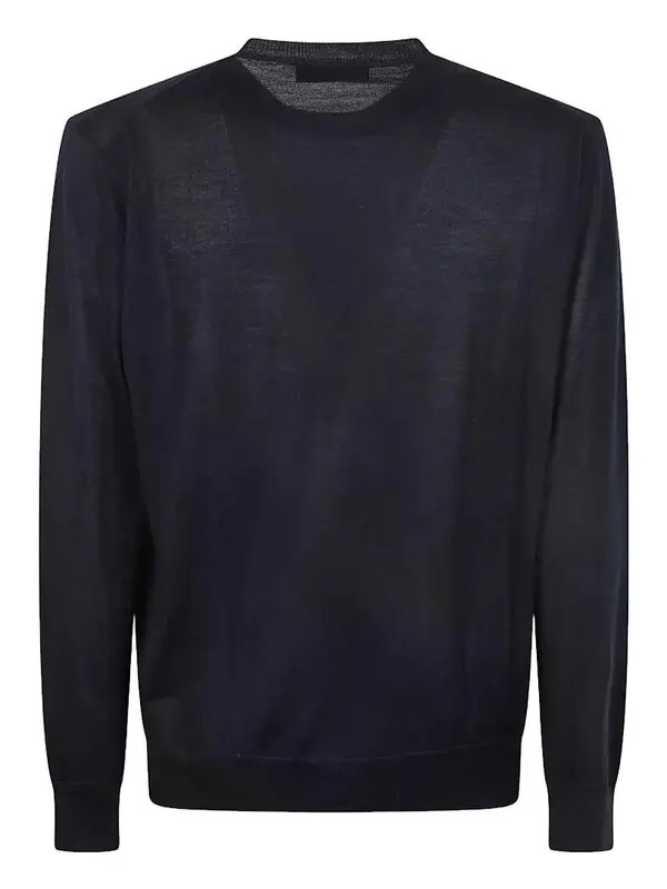 BRETT JOHNSON Crew-neck Knitted Sweater - Blue