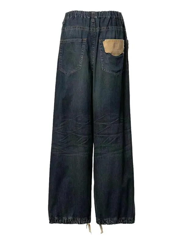 Mihara Yasuhiro Elasticated-waist Wide-leg Jeans - Blue