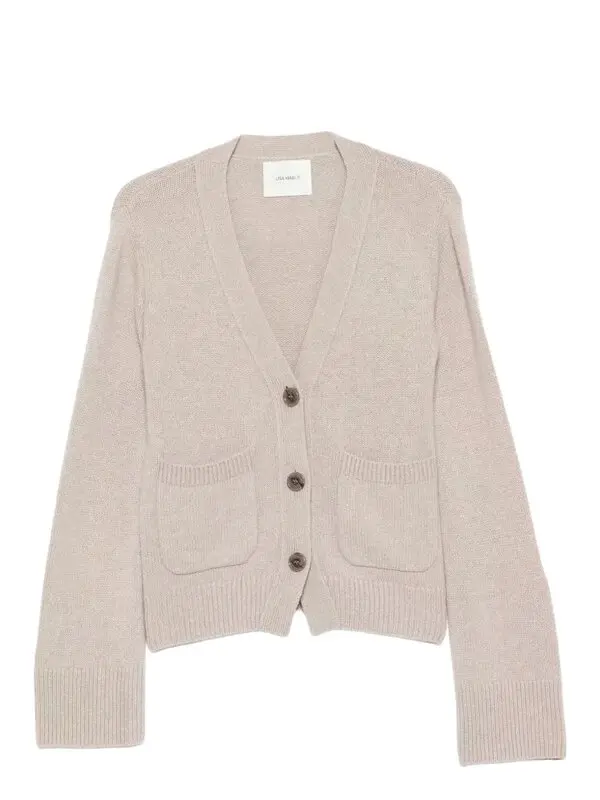 LISA YANG Danni V-neck Patch-pocket Cardigan - Neutrals