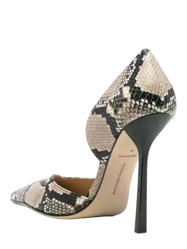 Victoria Beckham Angle D'orsay Snake-print Pumps - Neutrals