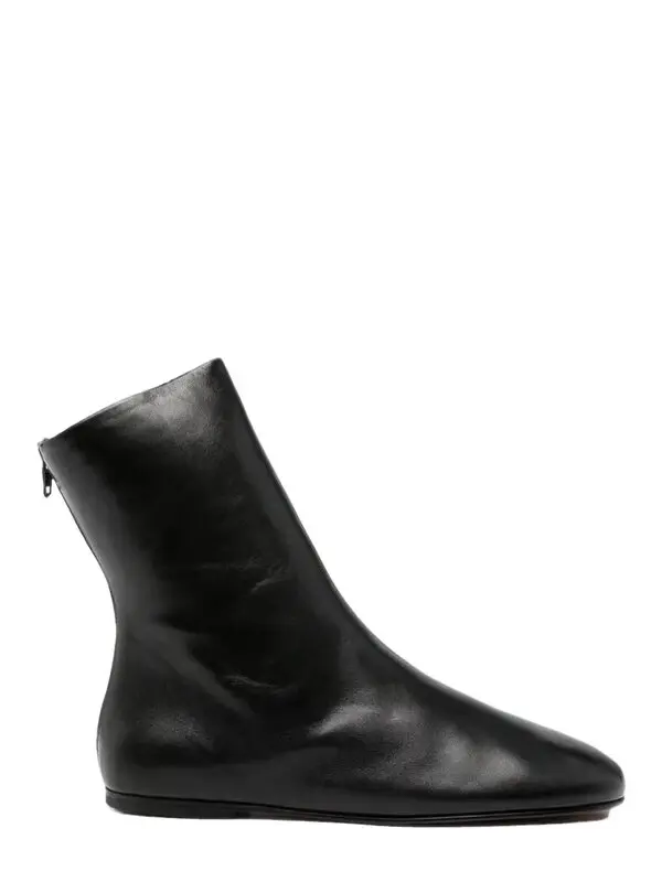 JUDE Floor Leather Ankle Boots - Black