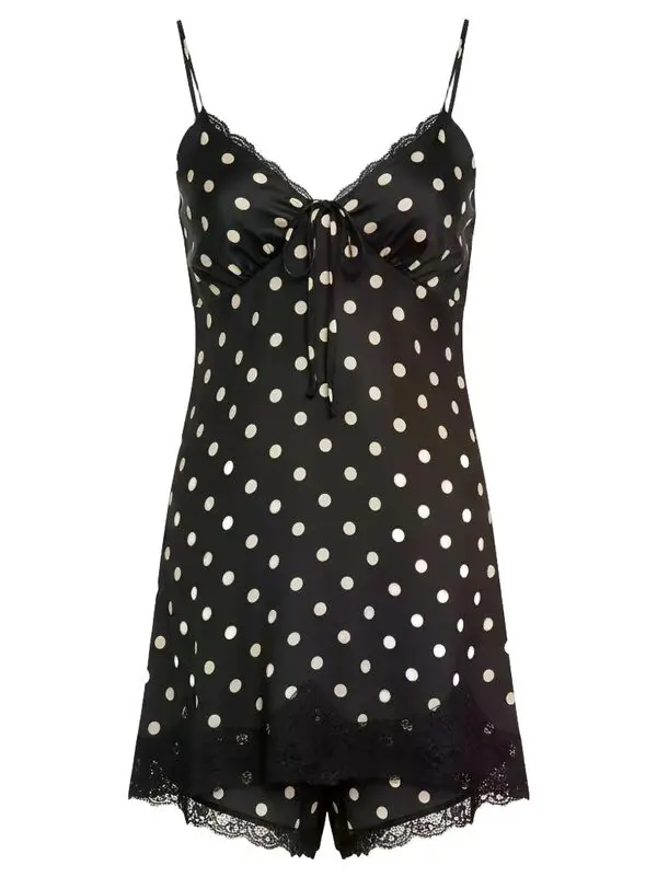 Saint Laurent Polka-dot Mini Dress - Black