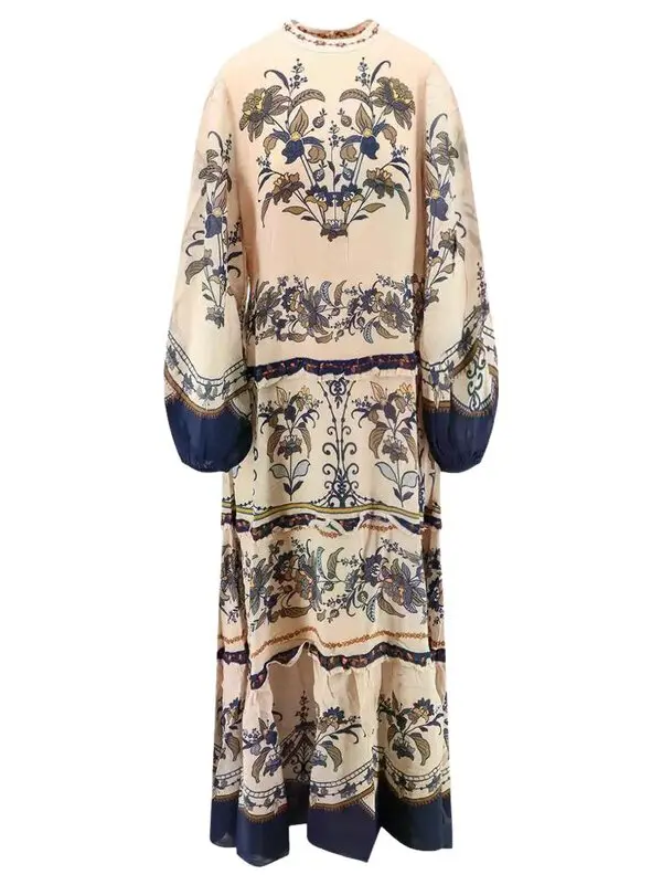 Farm Rio Floral-print Ruffled Midi Dress - Neutrals