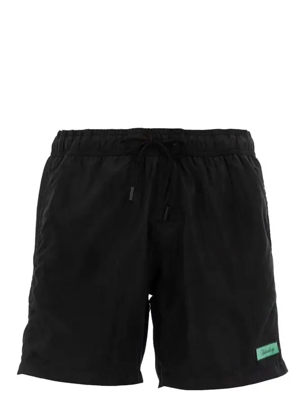 BIKKEMBERGS Logo-print Drawstring Swim Shorts - Black