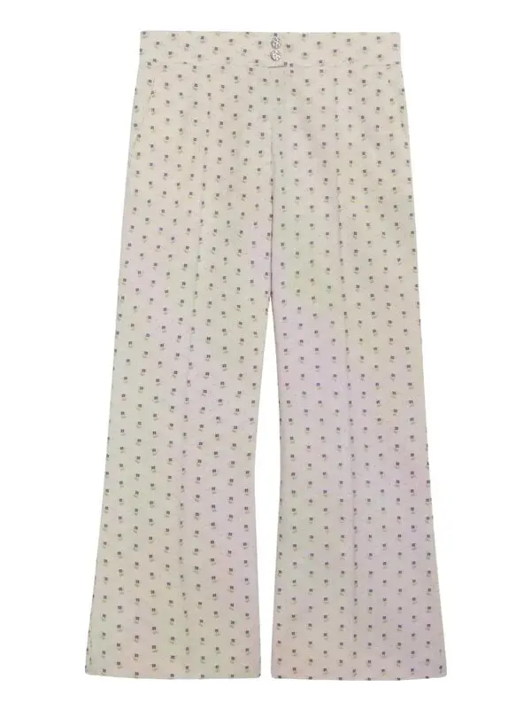 Valentino Garavani Patterned Wide-leg Trousers - Neutrals