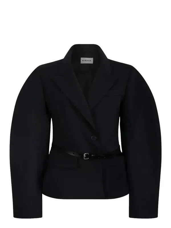 P.a.r.o.s.h Belted Puff-sleeve Jacket - Blue