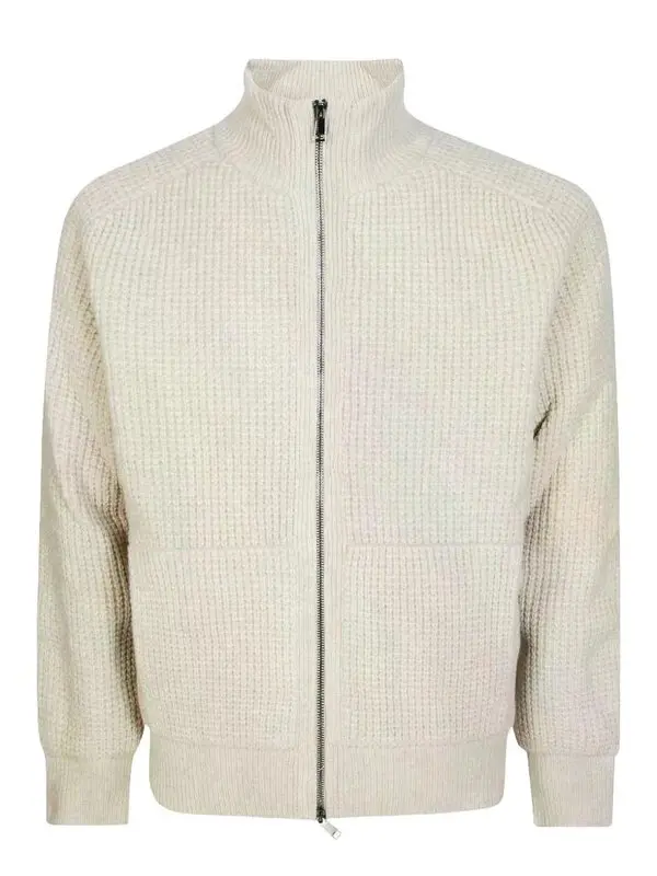 Altea Waffle-knit Zip-up Cardigan - Neutrals