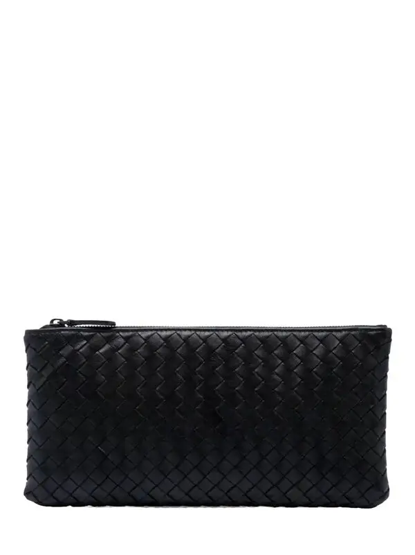 Bottega Veneta 2012-2026 Nappa Intrecciato Zip Pouch - Black