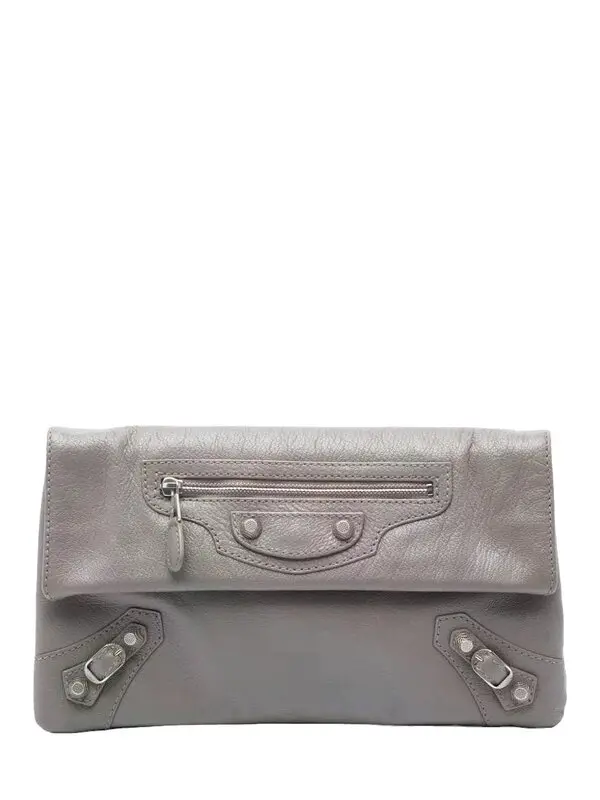 Balenciaga 2005-2026 Goatskin Motocross Giant 12 Envelope Clutch Bag - Brown
