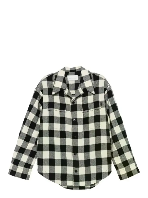 AMI Paris Check-pattern Button-up Shirt - Black