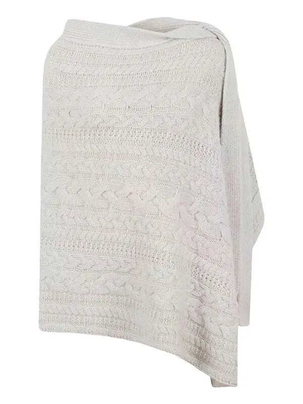 Ermanno Scervino Cable-knit Cashmere Poncho - Neutrals