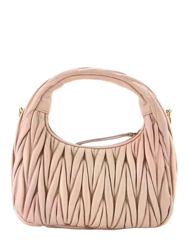 Miu Miu Wander Matelasse Leather Small Hobo Bag - Neutrals