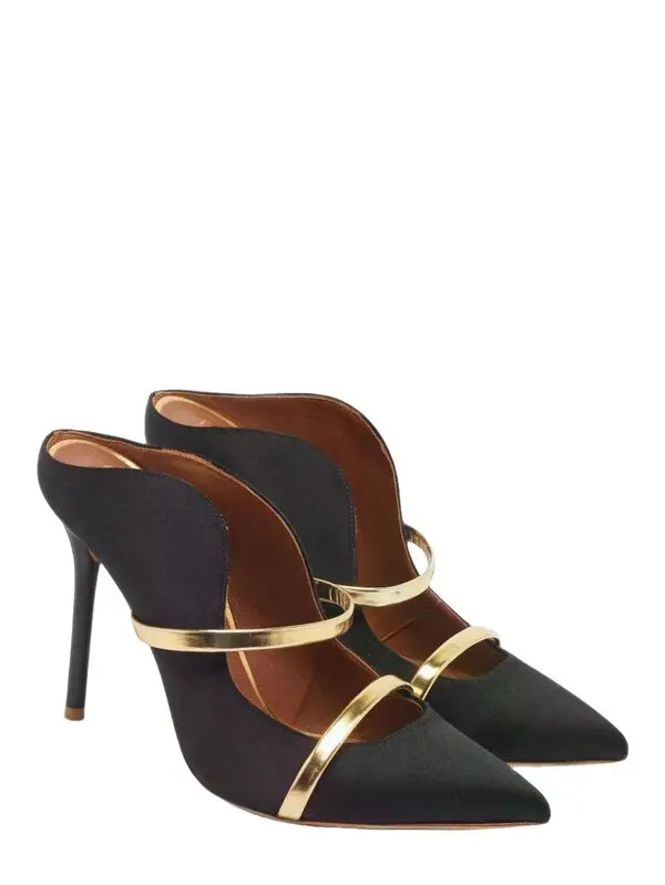 MALONE SOULIERS Maureen Metallic-strap Heeled Mules - Black