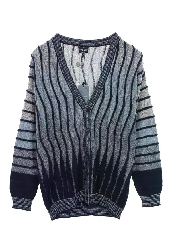 Giorgio Armani 2020s 3d Knit Cardigan - Blue