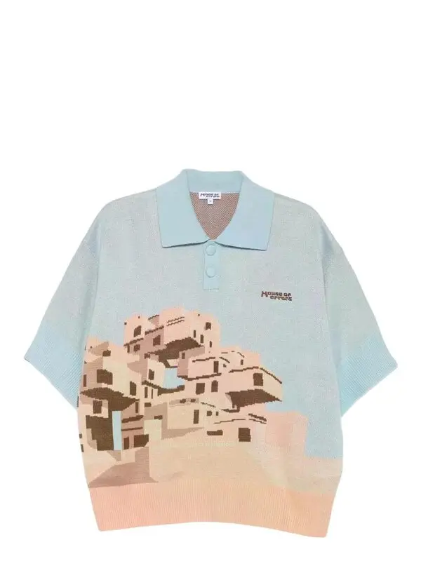 HOUSE OF ERRORS Logo-embroidered Polo Shirt - Blue