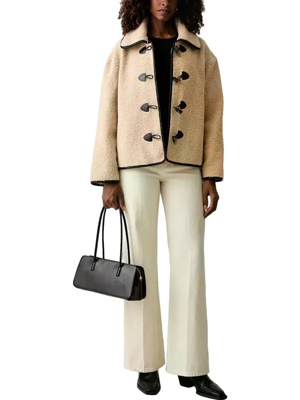 TWINSET Faux-fur Caban Coat With Frog Fasteners - Neutrals