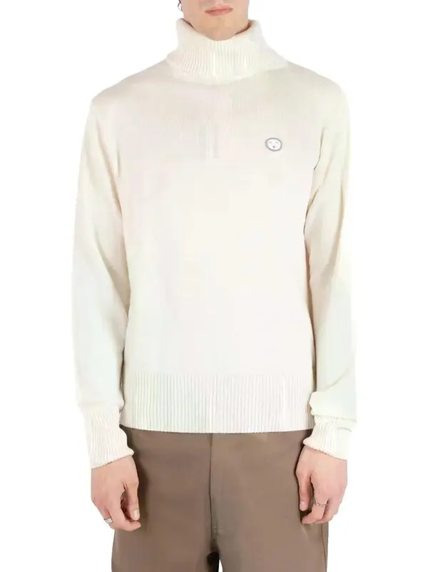 SOCIETE ANONYME Charles Roll-neck Logo-patch Sweater - Neutrals