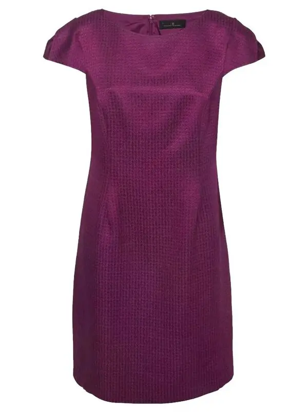 Carolina Herrera Houndstooth-jacquard Cap-sleeve Mini Dress - Purple